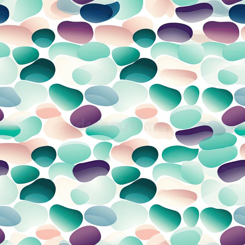Watercolor Pebble Pattern with Layered Organic Forms and Vibrant ...
