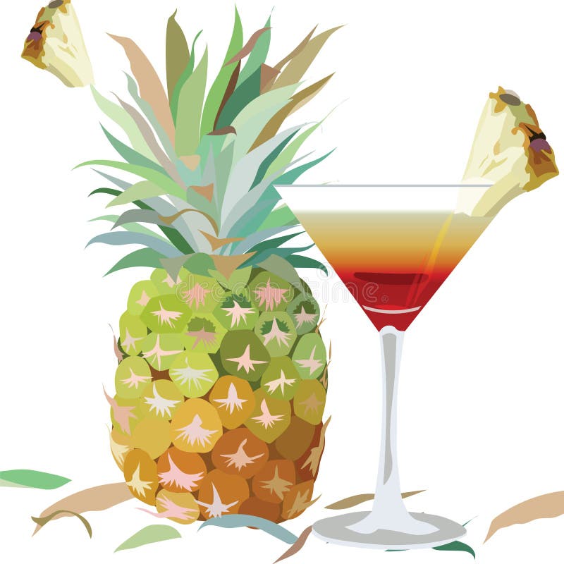 Watercolor Pineapple and Watermelon Isolated Stock Vector ...