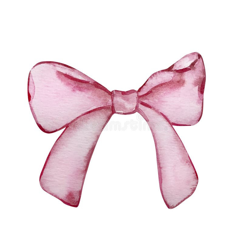 Watercolor Pink Bow.Watercolor Pink Bow Stock Illustration ...