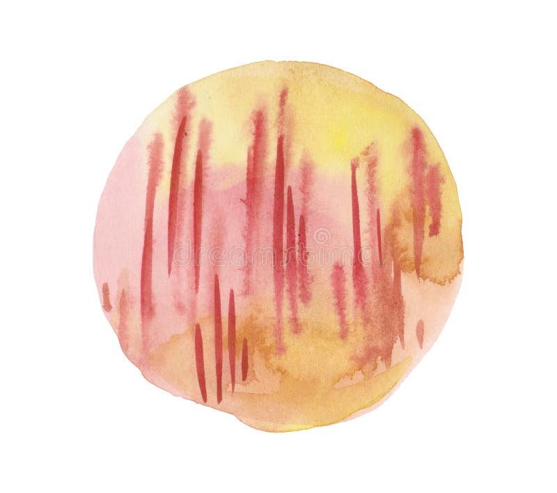 Watercolor Pink Round Abstract Texture Background Stock Illustration ...