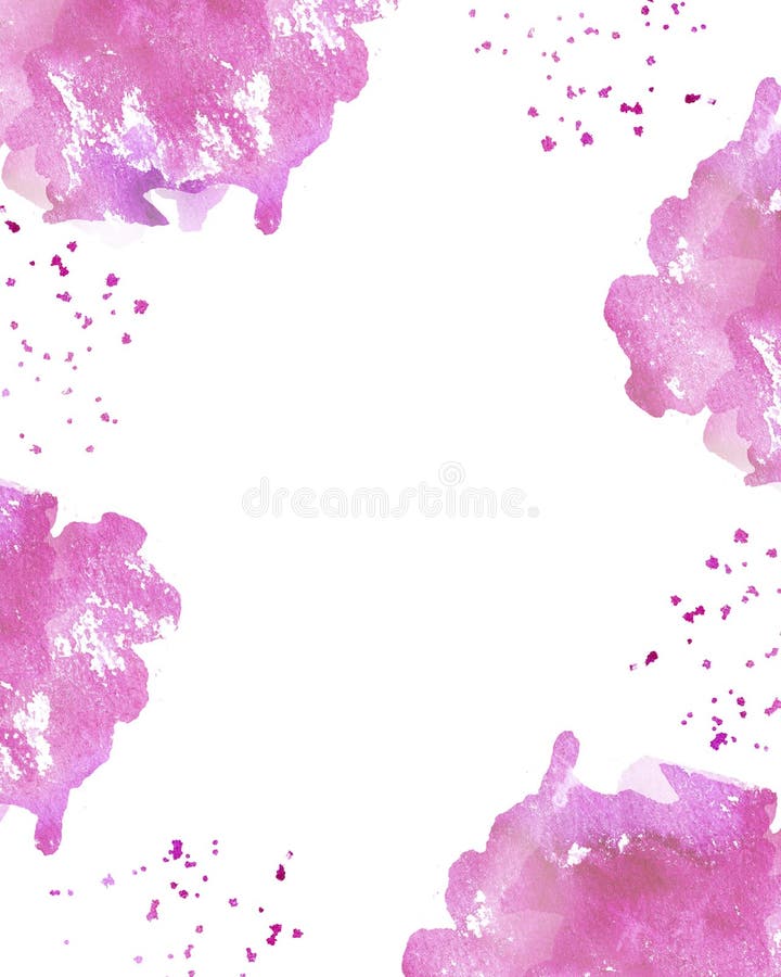 Watercolor Pink Template with Drops. Stock Illustration - Illustration ...
