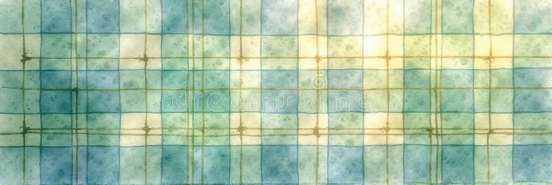 Watercolor Plaid Pattern with Blue and Yellow Grid Design Stock Photo ...