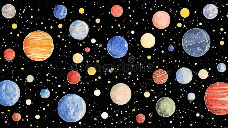 Watercolor Planets a Colorful Cosmic Vision of Space and Celestial ...