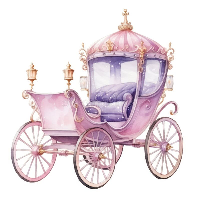 Watercolor Princess Coach. Illustration AI Generative Stock ...