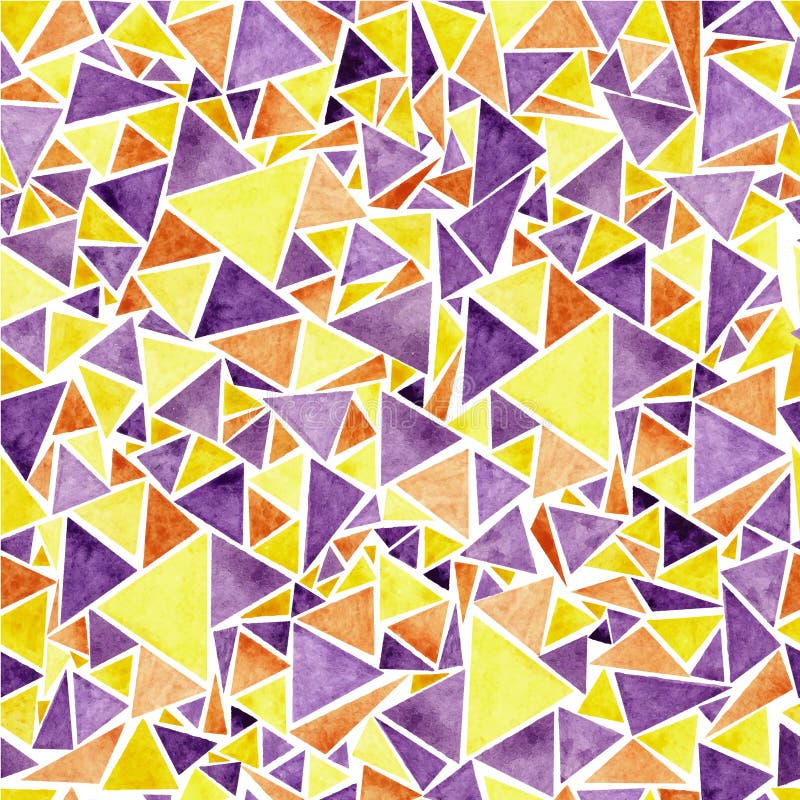 Watercolor Purple and Yellow Triangle Pattern Stock Illustration ... Watercolor Purple and Yellow Triangle Pattern Stock Illustration ...