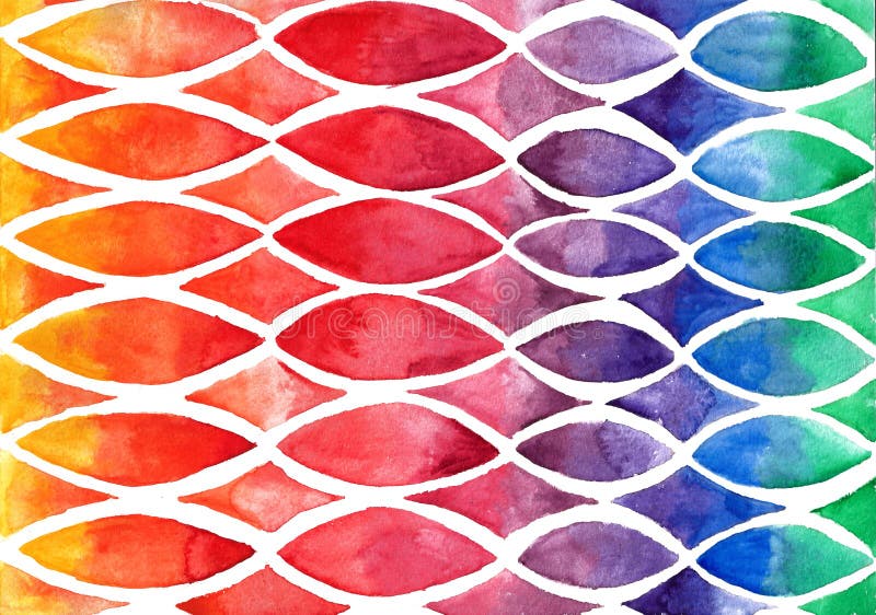 Watercolor Rainbow Flakes Abstract Background. Stock Illustration ...