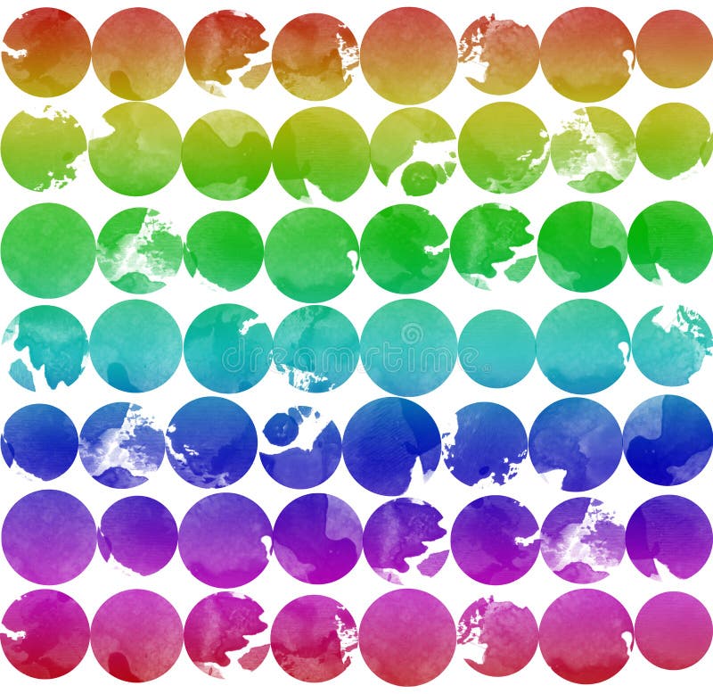 Watercolor Rainbow Polka-dot Pattern Stock Photo - Image of texture ...