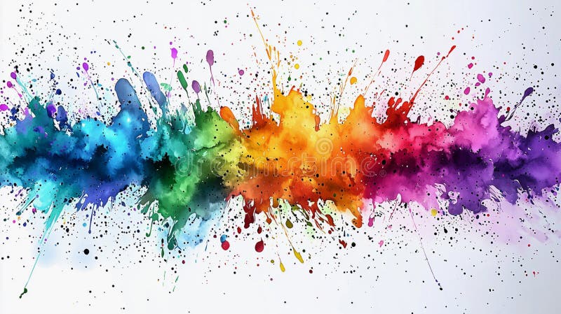 AI Generated. Watercolor Rainbow Splash for Creative Projects and ...