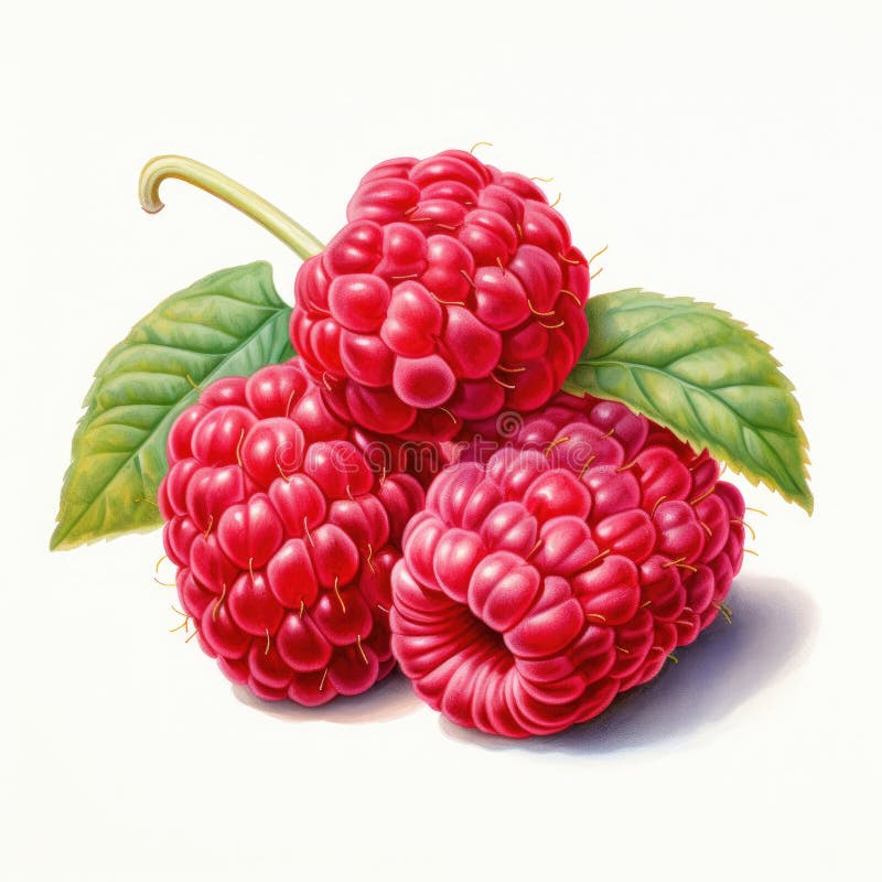 Watercolor raspberry stock illustration. Illustration of color - 328688574