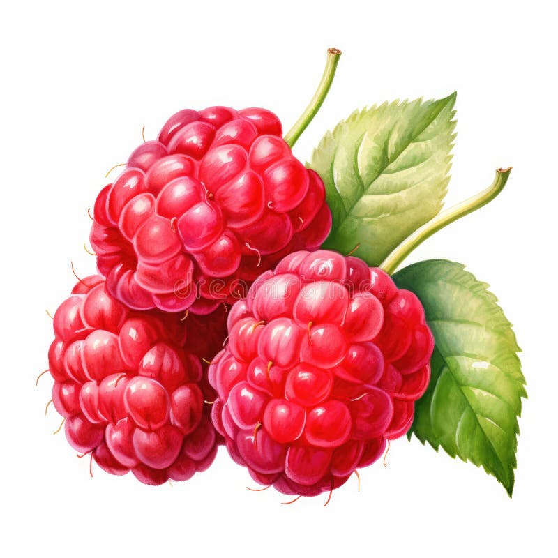 Watercolor raspberry stock illustration. Illustration of digital ...