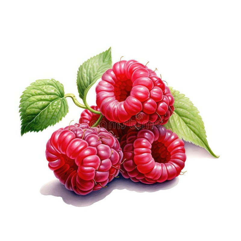 Watercolor raspberry stock illustration. Illustration of prints - 328688567