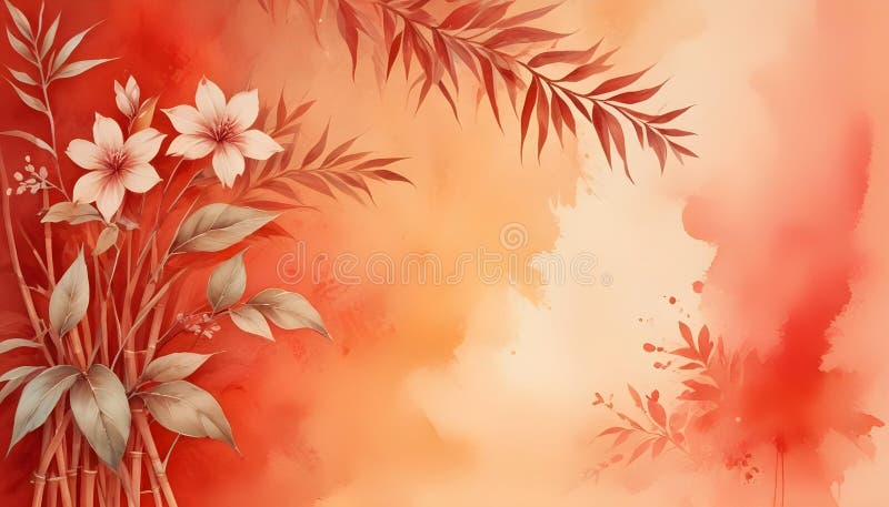 Watercolor Rattan Texture Background with Subtle Floral Patterns ...