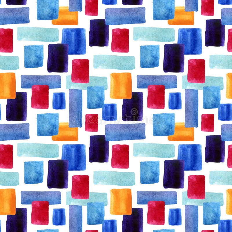 Abstract Painted Blue Watercolor Rectangles. Stock Illustration ...