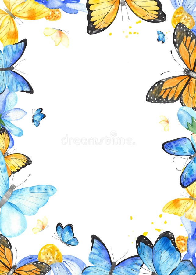 Watercolor Cute Childish Cartoon Illustration with Insects. Stock ...