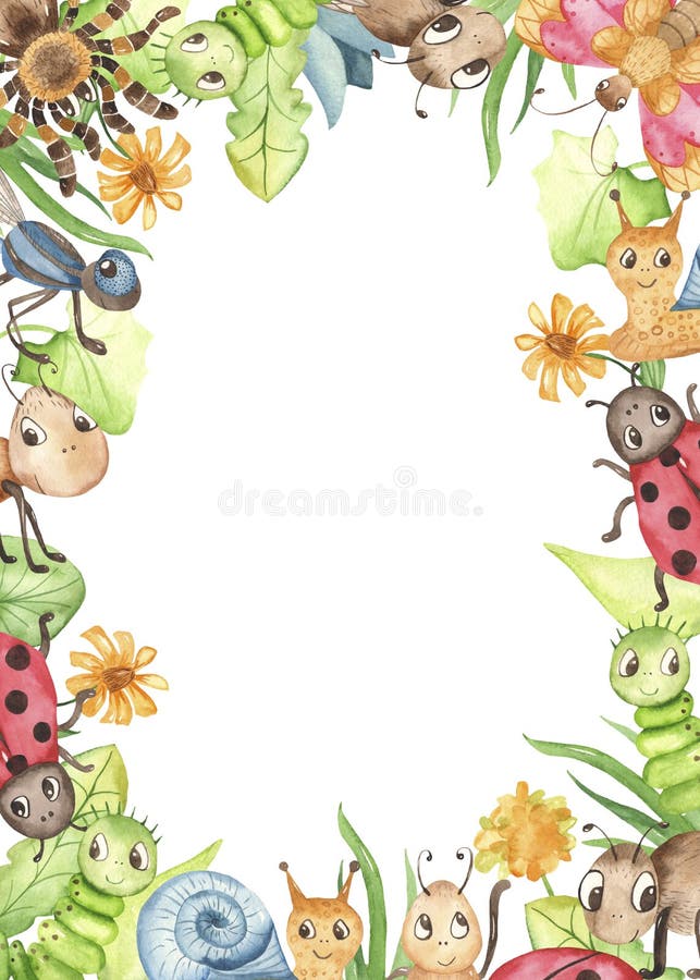 Cartoon Frame Happy Insects Stock Illustrations – 158 Cartoon Frame ...