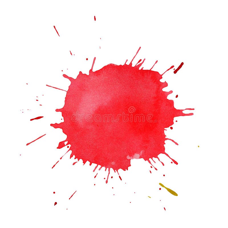Watercolor Red Abstract Hand Drawn Blob Stock Illustration ...