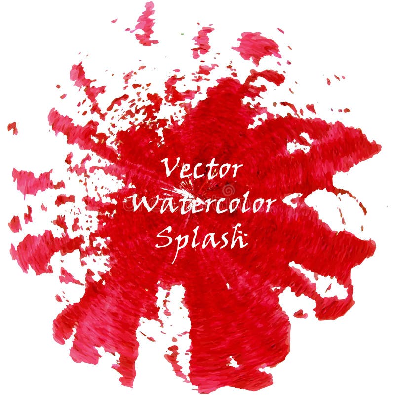 Watercolor Red Color Splash Stock Vector - Illustration of texture ...