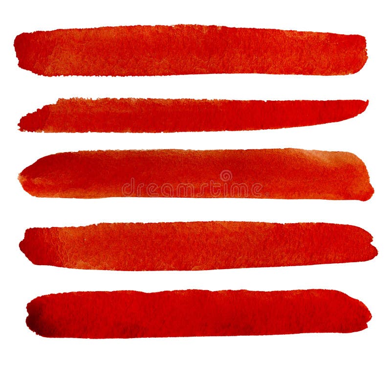 Watercolor Red Lines Isolated on White Stock Illustration ...