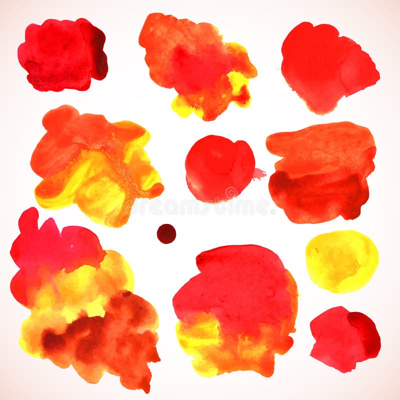 Watercolor Stains in Green Tones. Stock Illustration - Illustration of ...