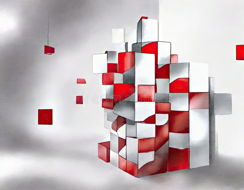 Watercolor of Render Stage Home House Design Stock Illustration ...