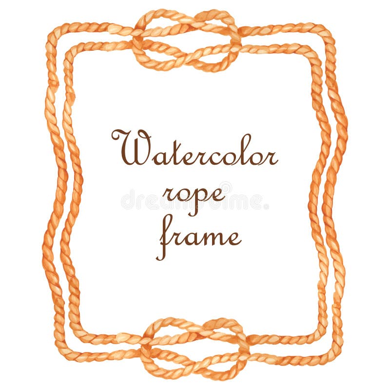 Yellow Rope Woven Vector Border With Rope Knots, Vertical Vector Frame ...