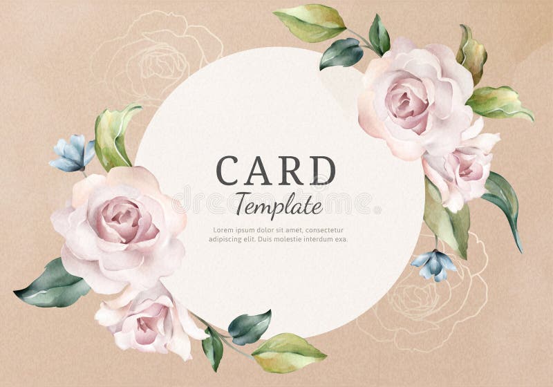 Watercolor Roses Card Design Stock Vector - Illustration of romantic ...