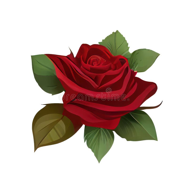 Watercolor Roses and Leaves Design Stock Illustration - Illustration of ...