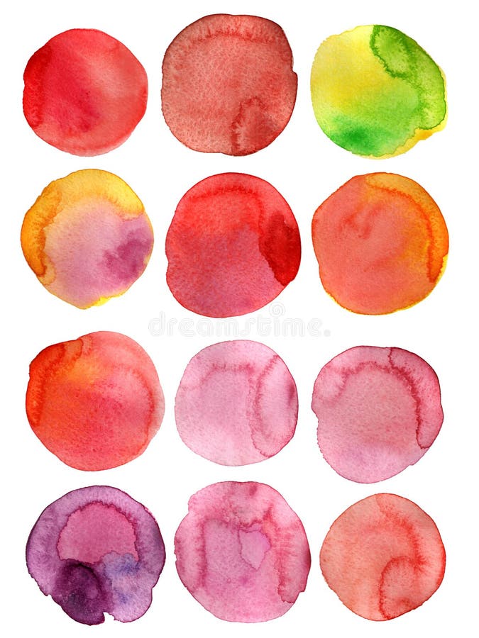 Watercolor round stock illustration. Illustration of watercolor - 88826241