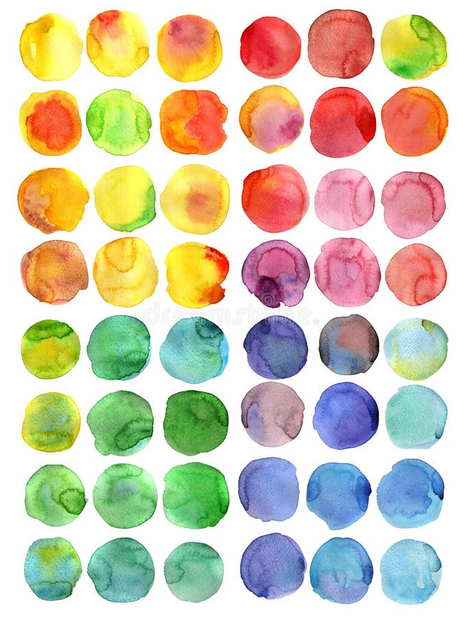 Watercolor round stock illustration. Illustration of shape - 88910718