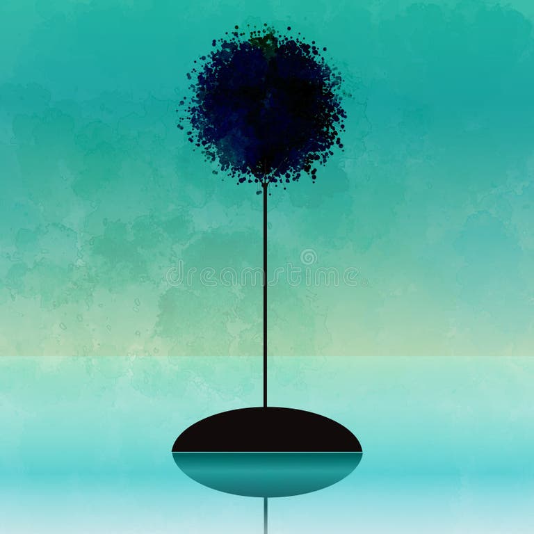 Watercolor Round Tree Vector Illustration Stock Vector - Illustration of colors, wood: 278457120