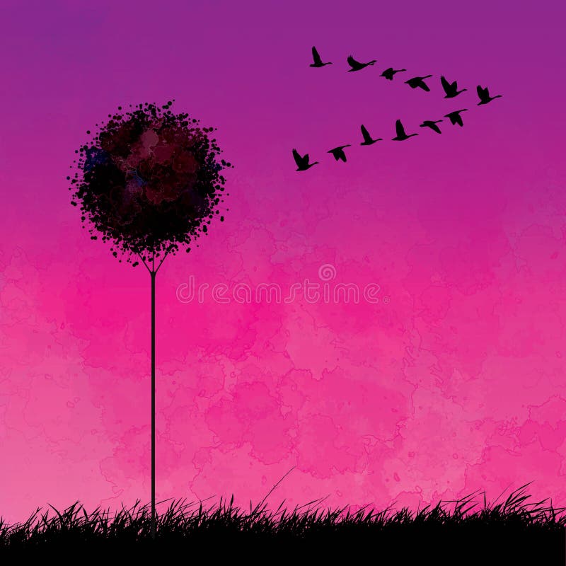 Watercolor Round Tree Vector Illustration Stock Vector - Illustration ...