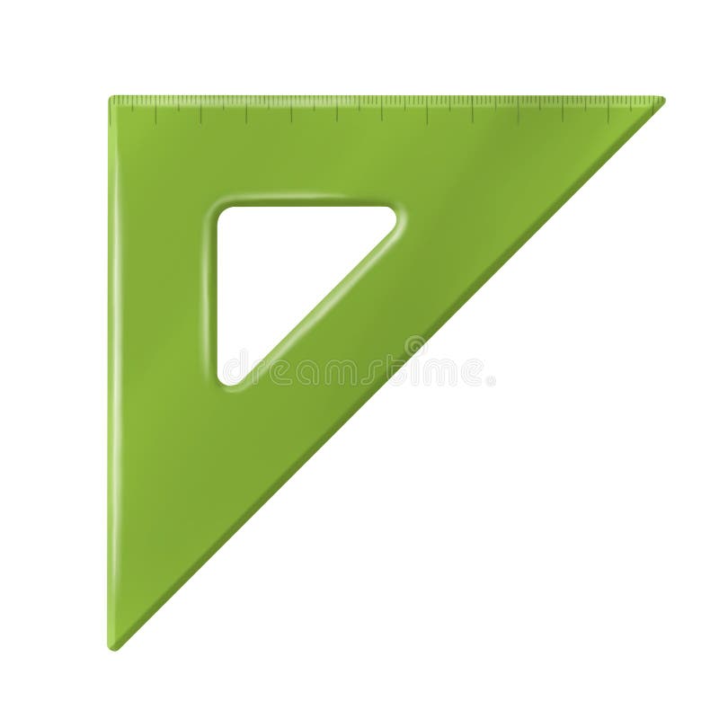 The Watercolor Ruler is Green. Triangular Ruler Realistic Illustration ...