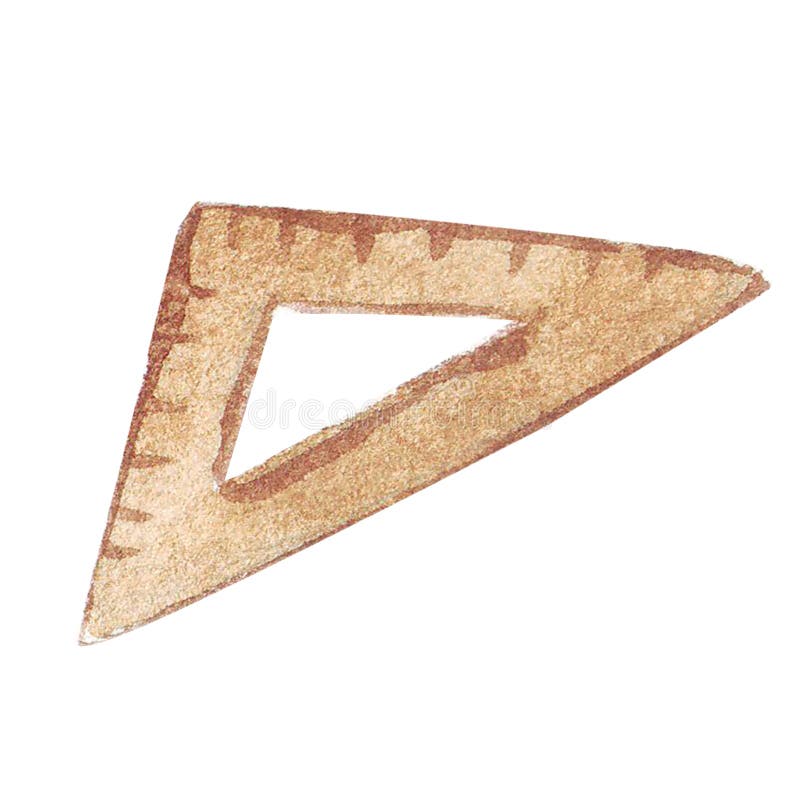 The Watercolor Ruler is Green. Triangular Ruler Realistic Illustration ...