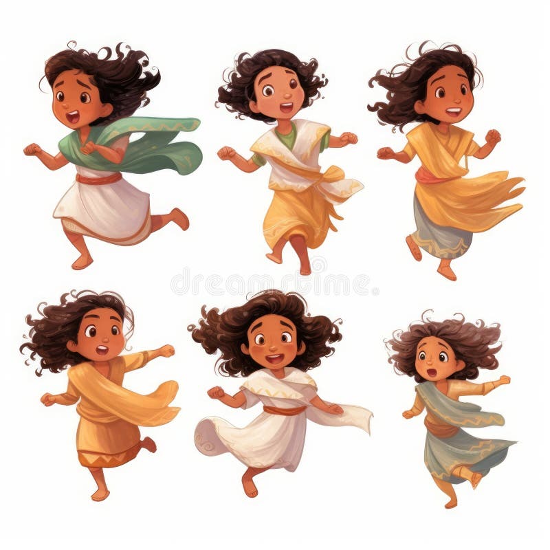 Watercolor Running Character Turnarounds Illustrator Generative AI ...