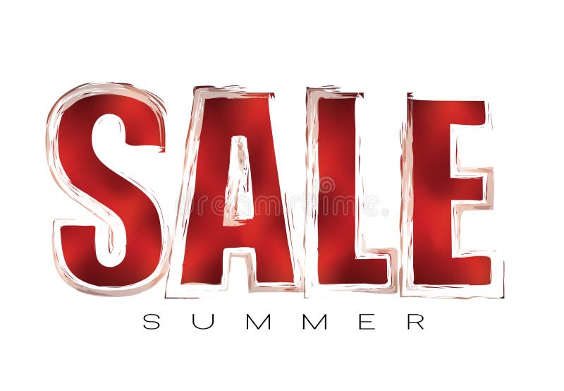 Watercolor `Sale` Design Template. Stock Vector - Illustration of ...