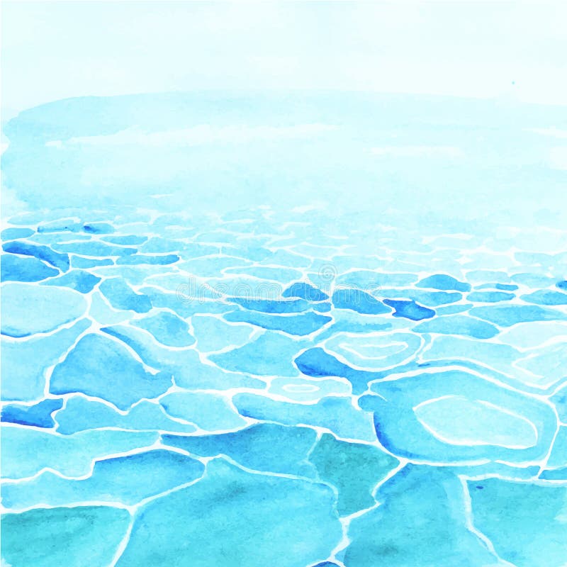 Watercolor Sea Background Made in Vector Stock Vector - Illustration of ...