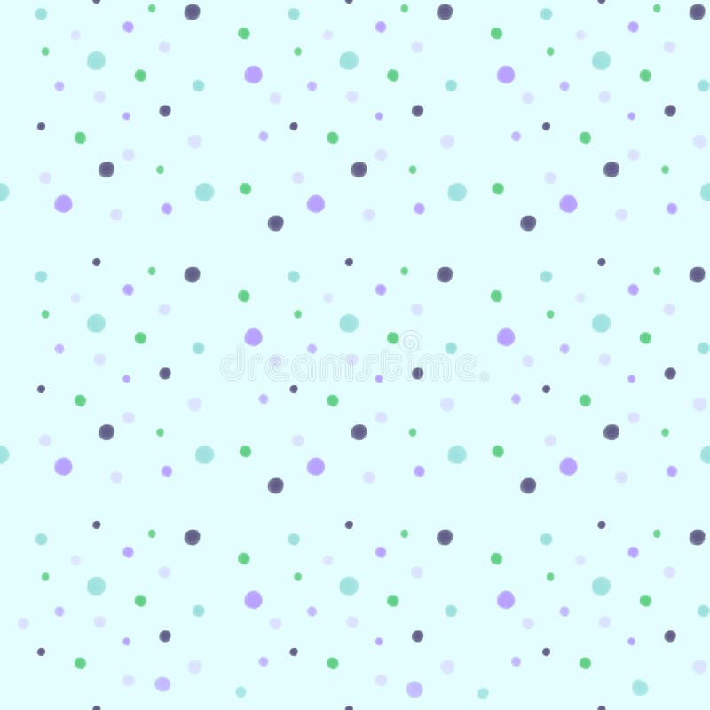 Watercolor Seamless Colorful Circle Pattern in Pastel Colors on a Blue ...