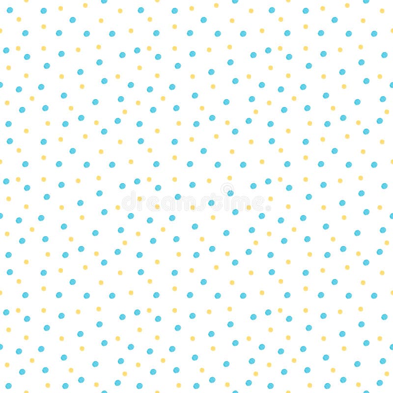 Watercolor Seamless Pattern of Blue and Yellow Dots. Can Be Used for ...