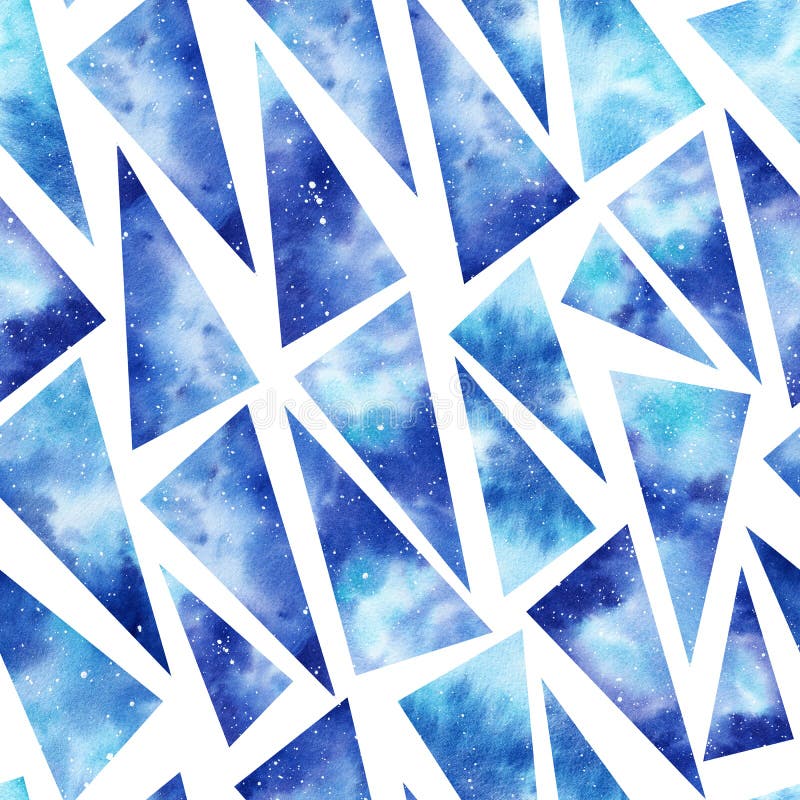 Watercolor Seamless Pattern with Bright Galaxy Abstract Objects. Stock ...