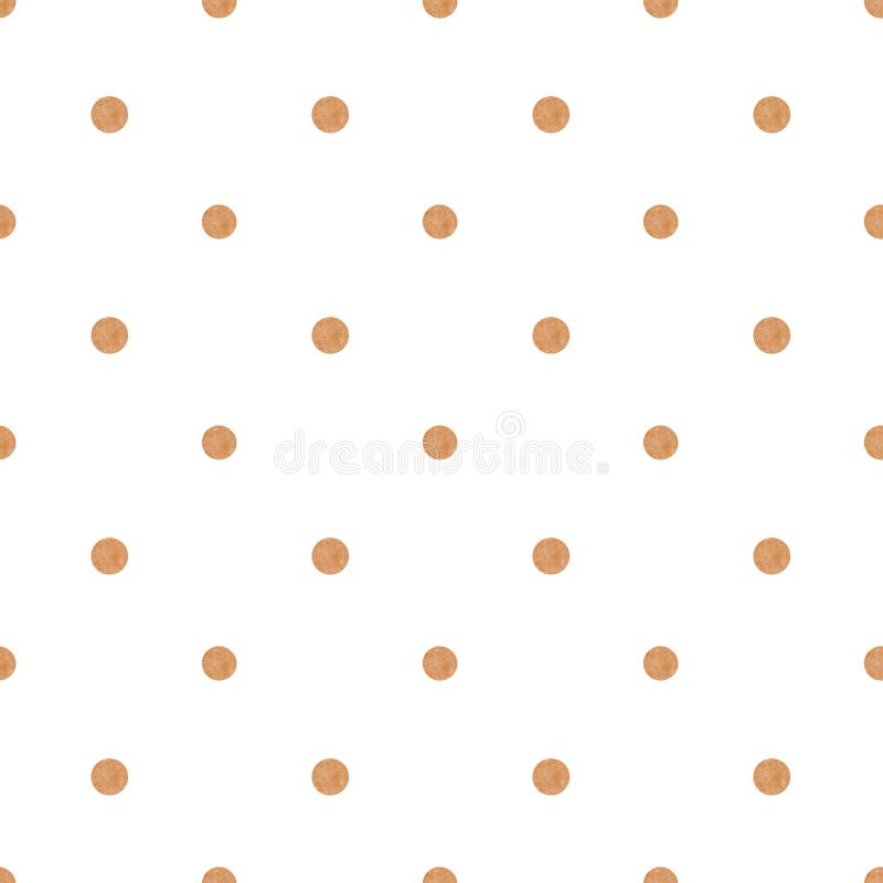 Watercolor Seamless Pattern of Brown Dots on a White Background. Simple ...
