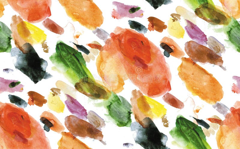 Watercolor Seamless Pattern of Colored Spots on a White Background ...