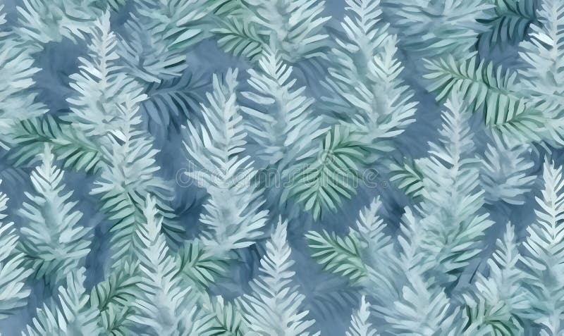 Watercolor Seamless Pattern with Ferns. Hand Painted Illustration Stock ...