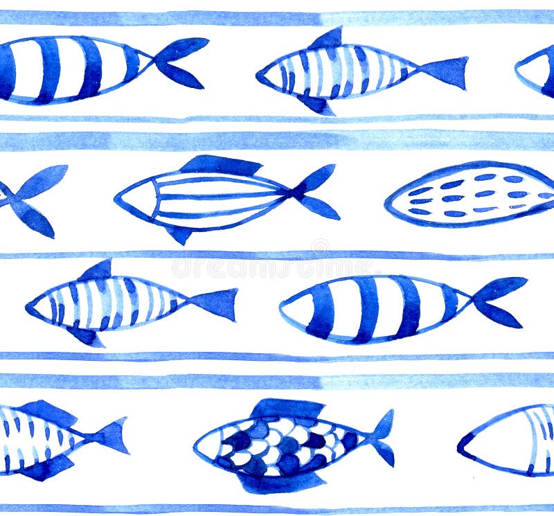 Watercolor Simple Fish Stock Illustrations – 732 Watercolor Simple Fish ...