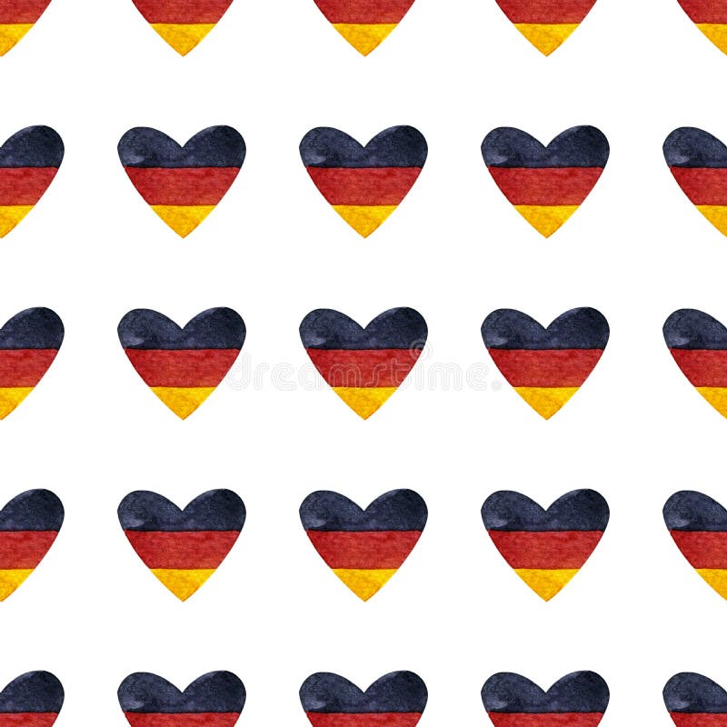 Watercolor Seamless Pattern. German Flag Stock Photo - Image of country ...