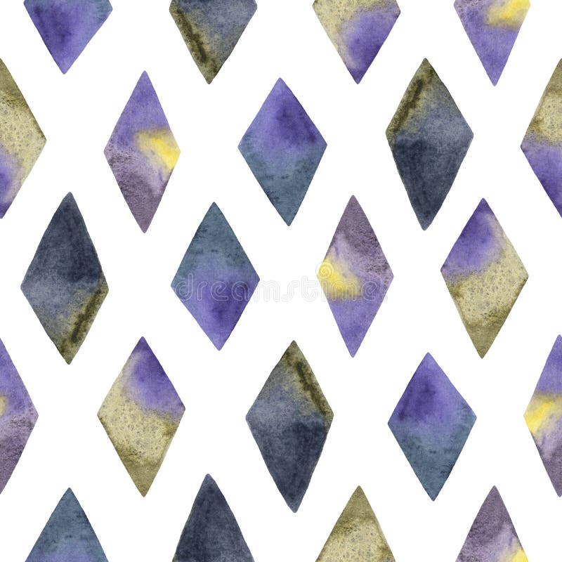 Watercolor Seamless Pattern with Hand-painted Textured Rhombus Stock ... Watercolor Seamless Pattern with Hand-painted Textured Rhombus Stock ...
