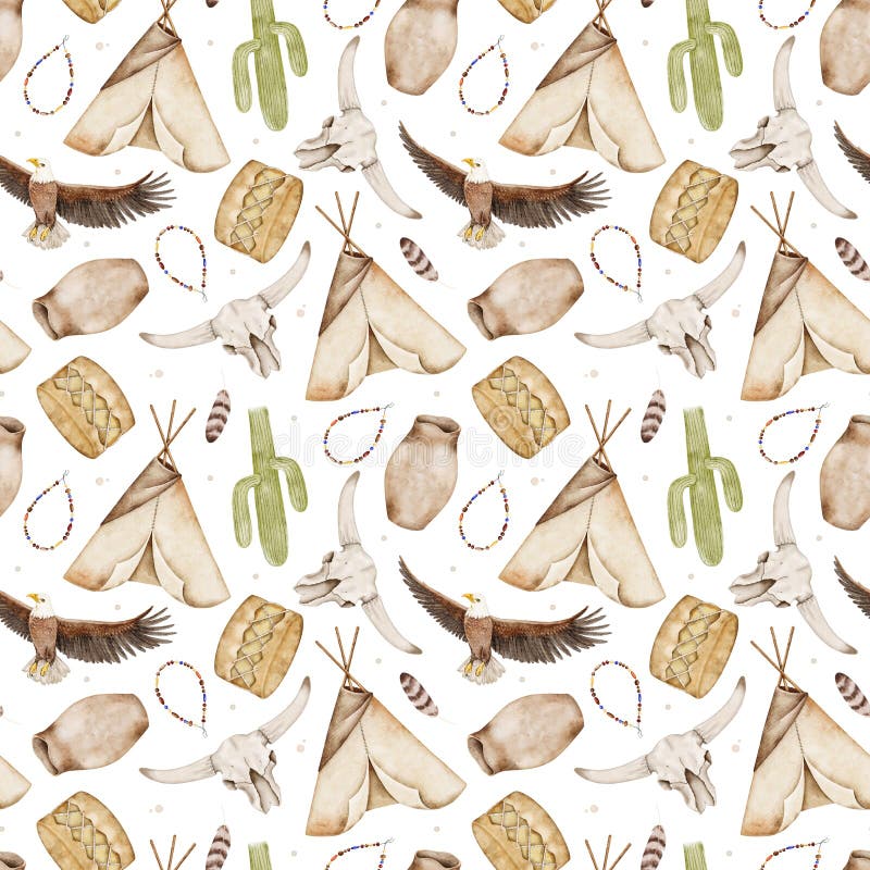 Native American Watercolor Pattern Stock Illustrations – 5,989 Native ...