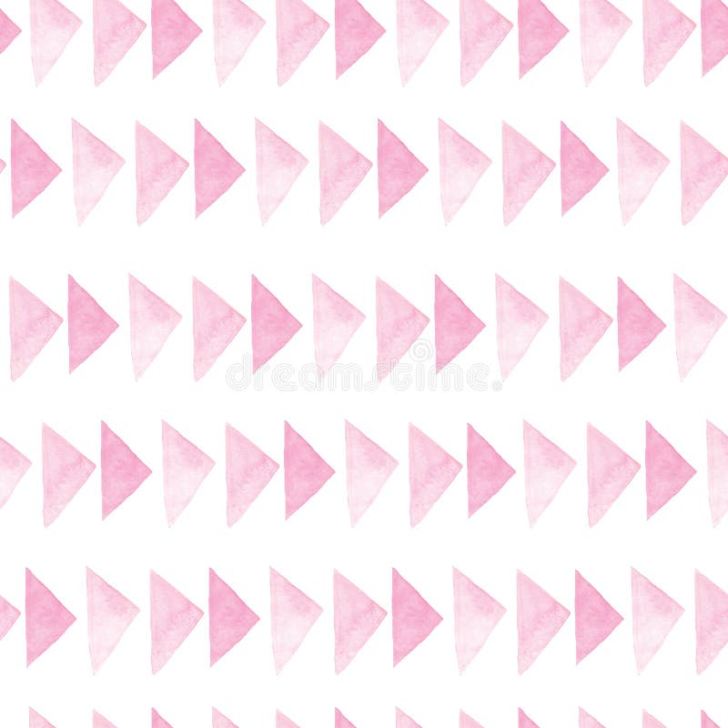 Watercolor Seamless Pattern with Pink Triangle Stock Illustration ...