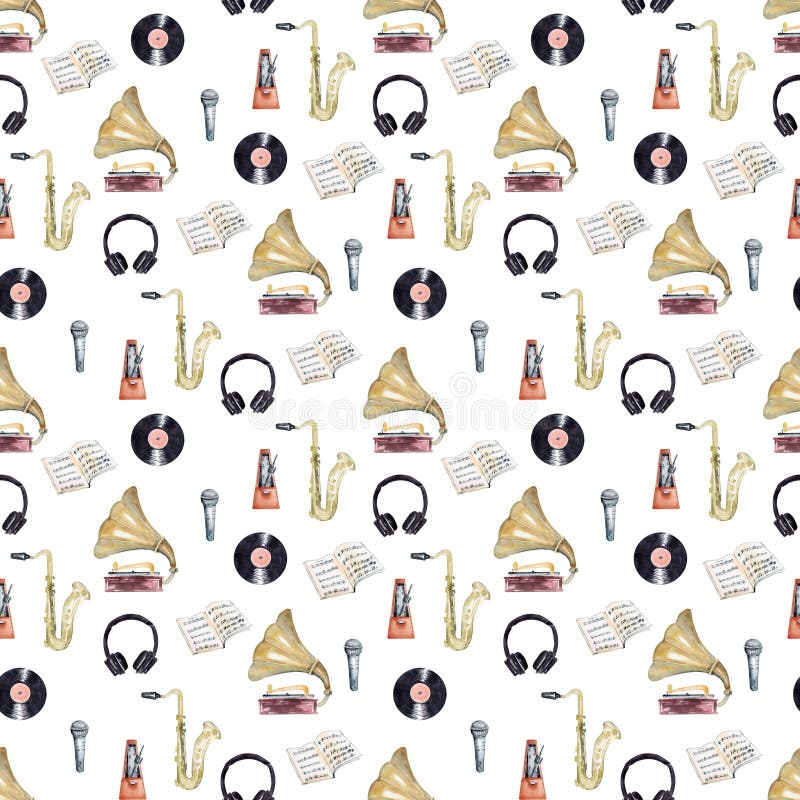 Watercolor Musical Instruments Set Stock Illustrations – 174 Watercolor ...