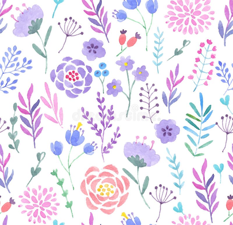 Watercolor Seamless Pattern. Stock Vector - Illustration of artwork ...