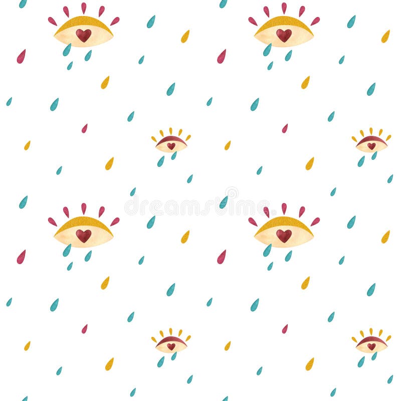 Rain pattern with eyes stock illustration. Illustration of white ...